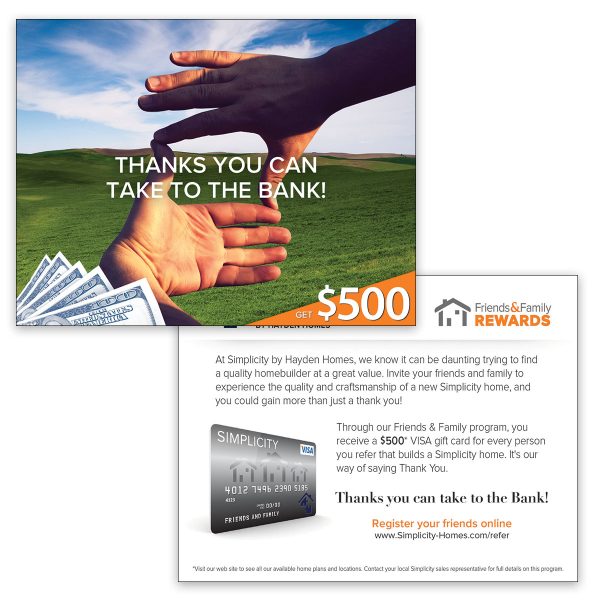 Simplicity Friends & Family Card – Hayden Homes Web2Print